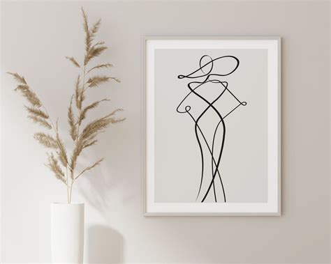 Line Art Woman Print Line Art Printable Poster Abstract Wall Art