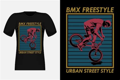 Premium Vector Bmx Freestyle Urban Street Style Silhouette Vintage T