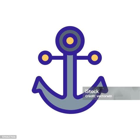 錨點圖示向量隔離輪廓符號插圖向量圖形及更多海軍圖片 海軍 背景 主題 器材 Istock