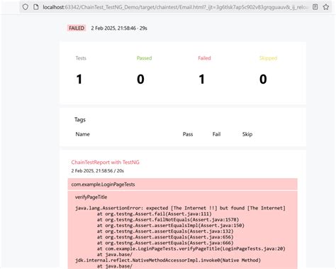 replacement of extent report chaintest report with selenium and testng