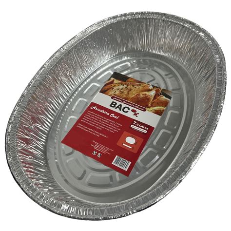 Assadeira Bandeja De Aluminio Oval 7500ml Descartavel Bac Alumínio