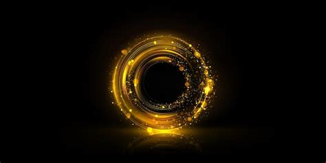 Free Vector Circle Frame With Golden Bokeh Effect