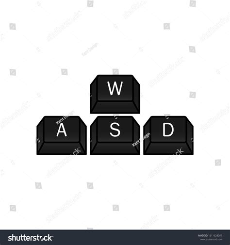 Computer Gamer Keyboard Wasd Keys Wasd Stock Vector Royalty Free