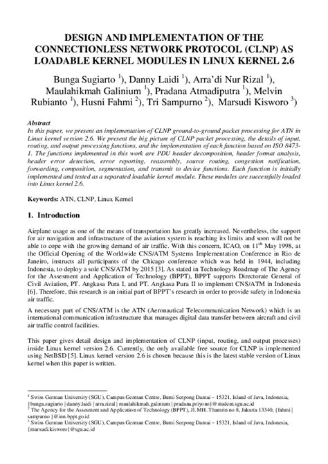 Pdf Design And Implementation Of The Connectionless Network Protocol