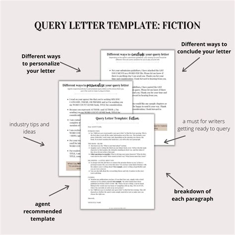 Query Letter Template Fiction Query Letter Template Etsy
