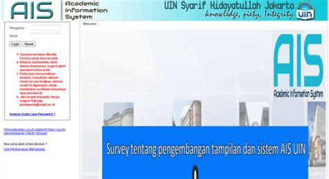 Access Ais Uinjkt Ac Id Ais Academic Information System