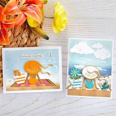 금속 절단 다이 1개 여름 여가 Diy 인사 카드 또는 손 계정 제작에 적합 스크랩북 앨범 장식용 스텐실 Temu