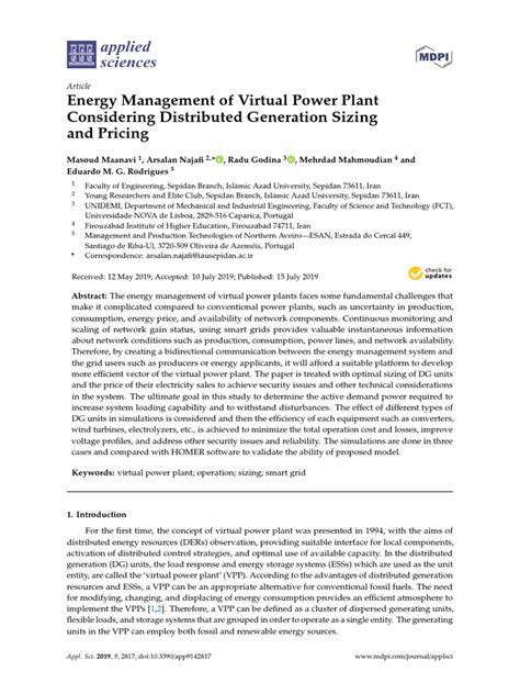 Energymanagementofvirtualpowerplant Pdf Distributed Generation Wind Power