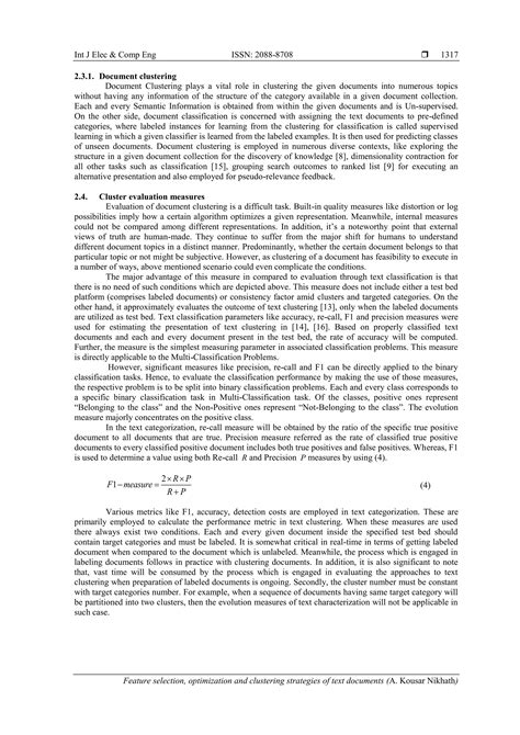 feature selection optimization and clustering strategies of text