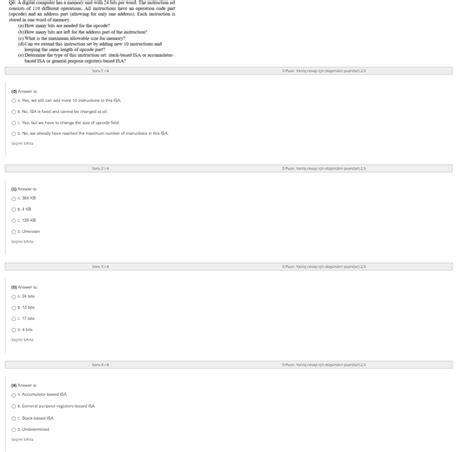 Solved Answer The Questionsq6 A Digital Computer Has A