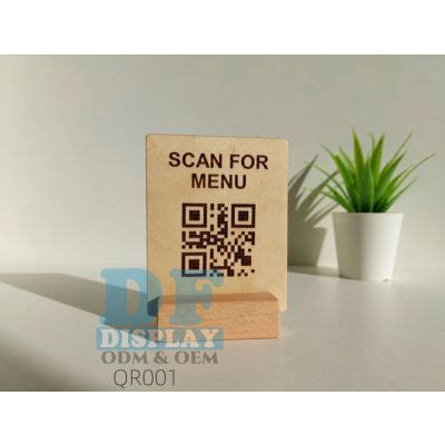 Customize Tabletop Acrylic Or Wooden Qr Code Payment Holder Qr Code Display Stand Qr Menu Sign