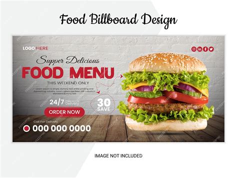 Premium Vector New Vector Burgers Restaurant Billboard Template Design