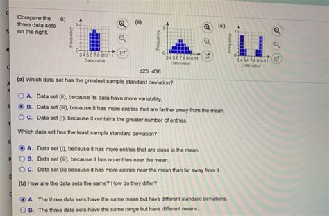 Solved Transcribed Image Text 0 Compare The Three Data Sets On
