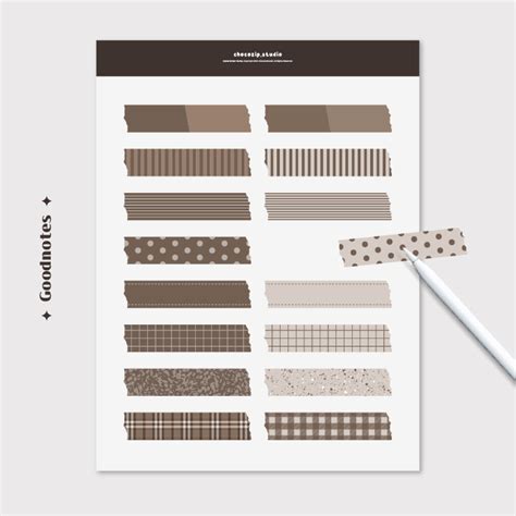 Chocozip Goodnotes Stickers Masking Tape B Webudding