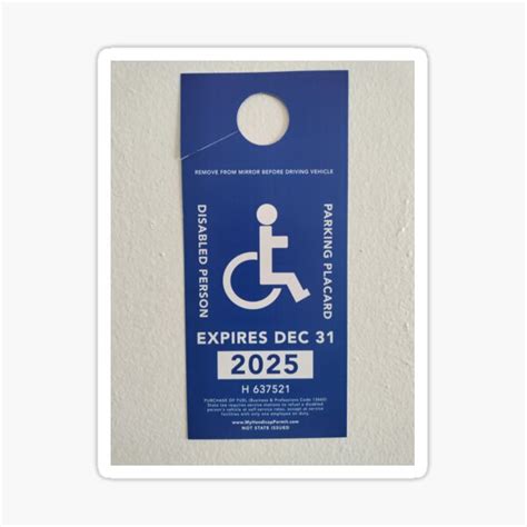 Handicap Parking Permit Sticker For Sale By Jamesdoolin Redbubble