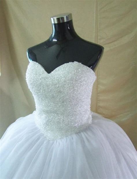 Princess Bling Crystals White Or Ivory Wedding Dress Vintage Bridal