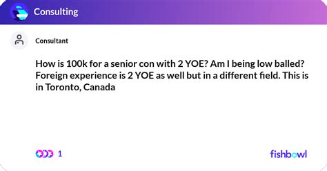 How Is K For A Senior Con With YOE Am I Bein Fishbowl