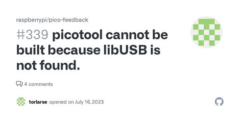 Picotool Cannot Be Built Because Libusb Is Not Found · Issue 339
