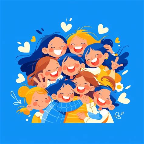어린이 날 에 친구 들 과 함께 잠을 자는 아이 들 프리미엄 벡터