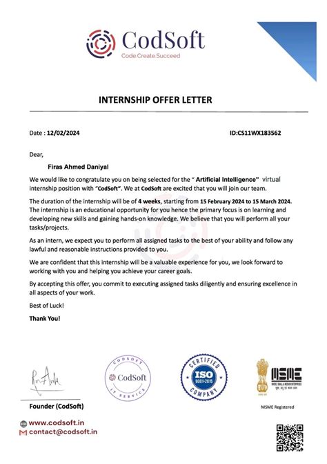 Firas Ahmed Daniyal On Linkedin Codsoftinternship Codsoft