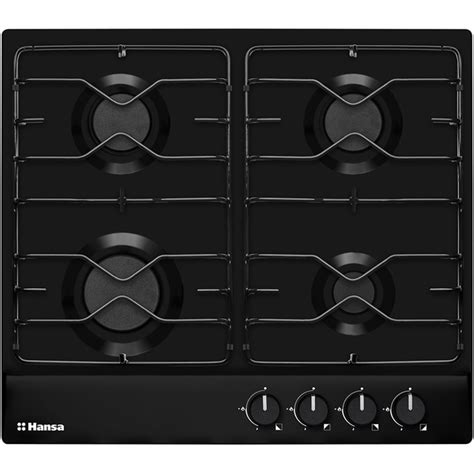 Plita incorporabila HANSA BHGS630100, Gaz, 4 arzatoare, negru