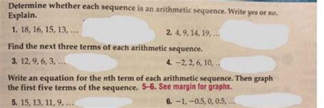 Solved Determine Whether Each Sequence Is An Arithmetic Chegg
