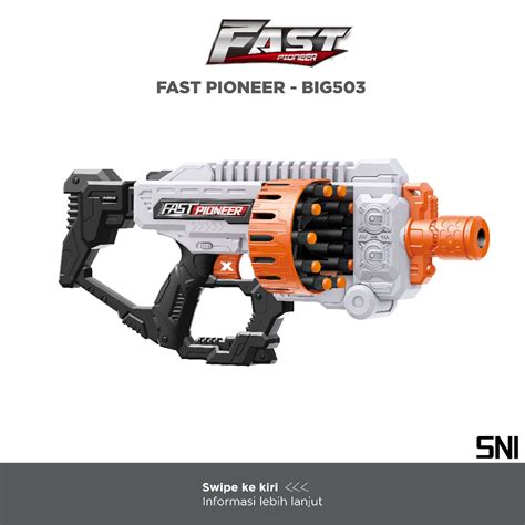 Jual Fast Pioneer Electric Soft Bullet Gun Toy Mainan Tembak Tembakan
