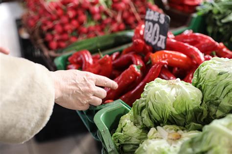 건강한 식단을 위해 과일과 채소를 따는 나이 지긋한 여성 60 64세에 대한 스톡 사진 및 기타 이미지 60 64세 Brand Name Smart Phone 건강한