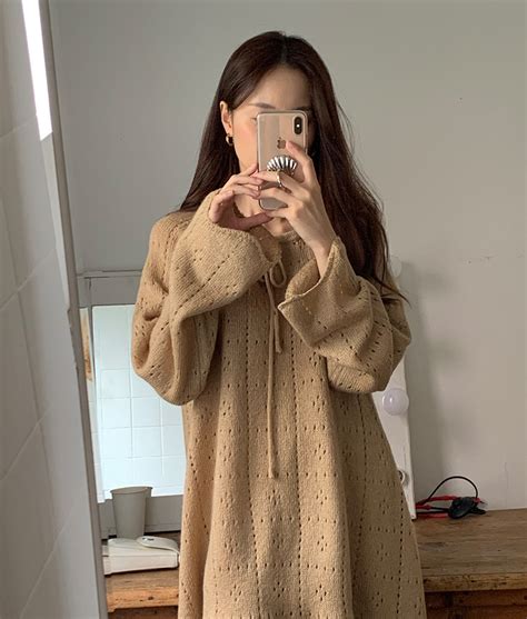 키코 리본 니트원피스 3color 에이블리