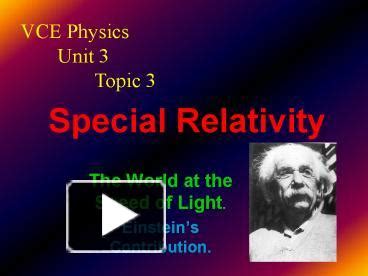 Special Relativity Presentation Free To View