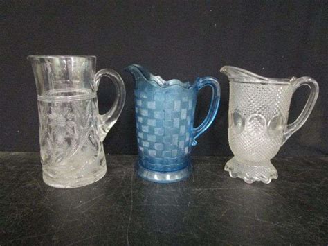 3 Pattern Glass Pitchers Oberman Auctions