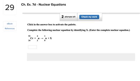 Solved Ch Ex 7d Nuclear Equations Click In The Answer Chegg