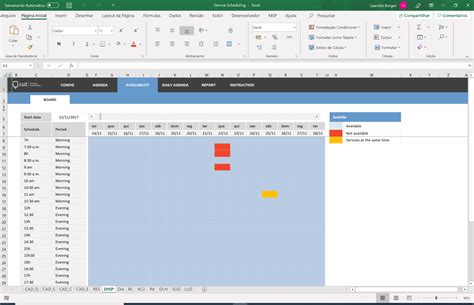 Service Scheduling Excel Spreadsheet Template LUZ Templates