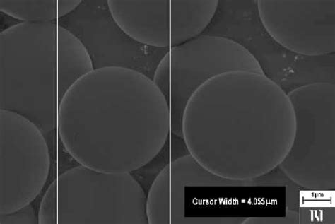 sem micrograph of the colloidal particles used in the experiments