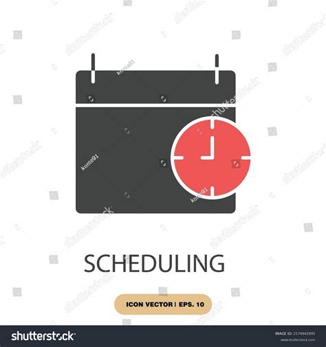 Scheduling Icons Symbol Vector Elements Infographic Stock Vector