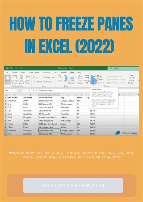 how to freeze panes in excel