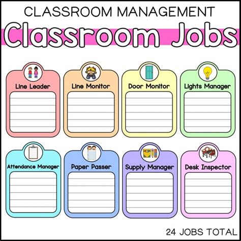 Classroom Jobs Display 24 Job Responsibilities For K6 Classroom