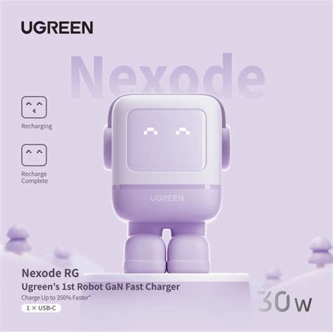 Ugreen 30w Type C Robot Gan Fast Charger Purple Lazada Ph