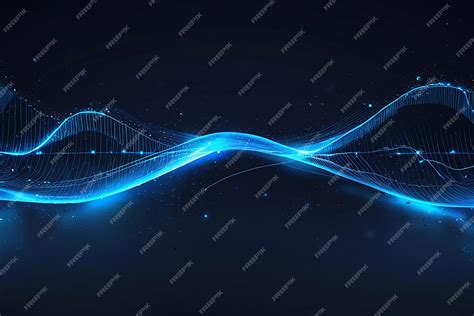 Abstract Technology Background Digital Blue Particle Wave Sound Structure Visualization