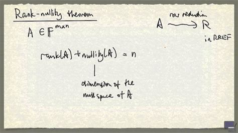 Week 9 Rank Nullity Theorem YouTube