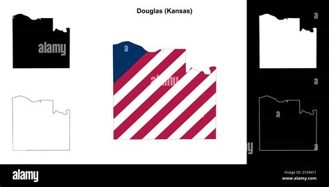 Douglas County Kansas Outline Map Set Stock Vector Image And Art Alamy