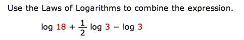 Solved Use The Laws Of Logarithms To Combine The Expression Chegg