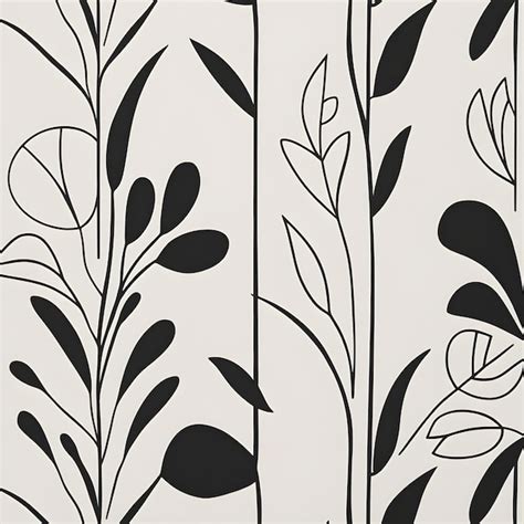 Minimalist Fabric Pattern With Abstract Botanicals Premium Ai