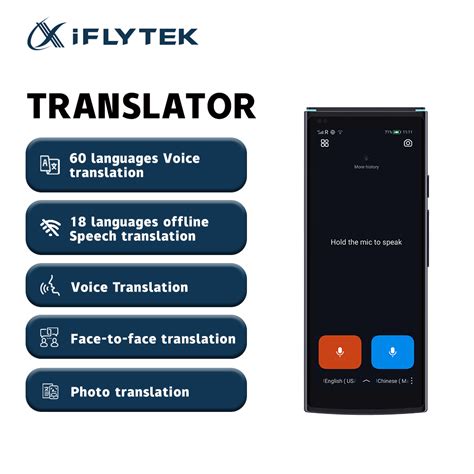 Iflytek Smart Translator Portable Real Time Multi Language Speech