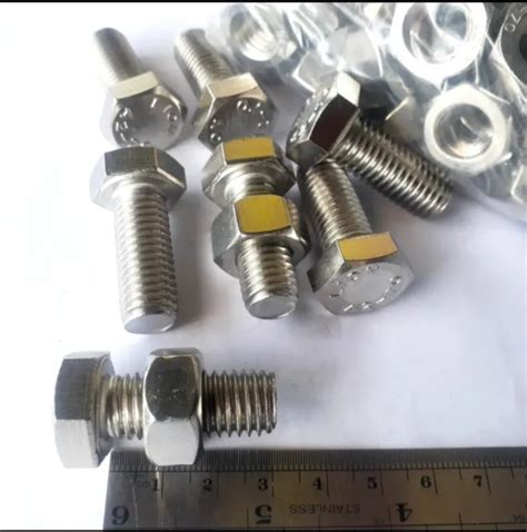 BAUT MUR STAINLES M12X30 KUNCI 19 BAUT STANILES PANJANG 3CM BAUT
