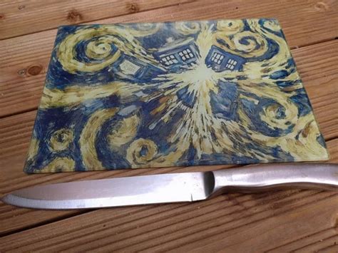 Exploding Blue Box Toughened Glass Chopping Board Etsy