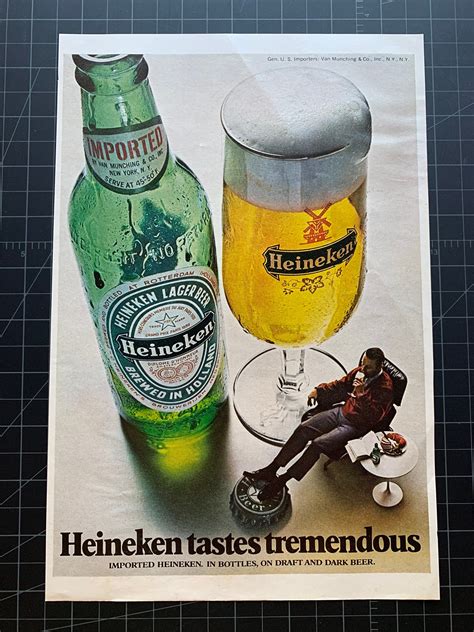 Vintage 1973 Heineken Beer Print Ad Etsy In 2022 Heineken Beer