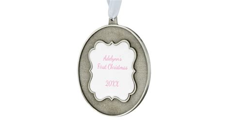 First Christmas Pewter Ornament Zazzle