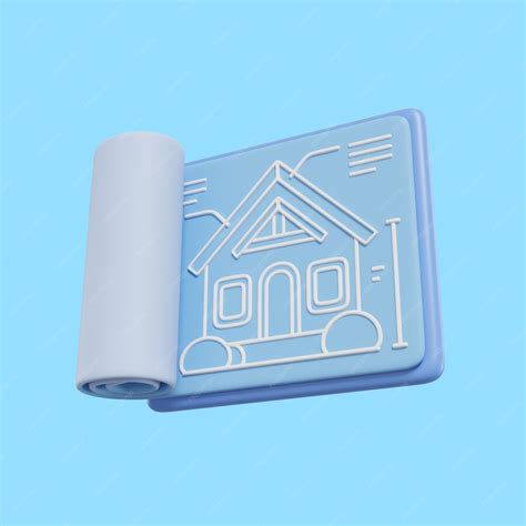 free psd three dimensional real estate icon mock up