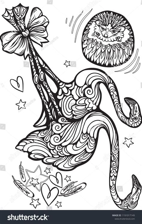 Alice Wonderland Croquet Flamingo Hedgehog Vector Stock Vector Royalty Free